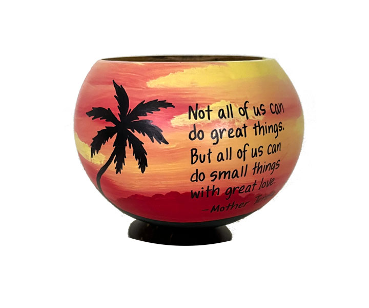 Painted coconuts are sustainable, eco-friendly gifts